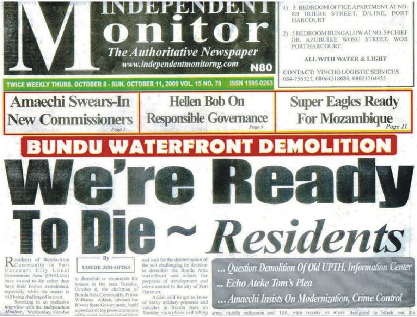 Stop the killings, demolitions and evictions in Port Harcourt ...